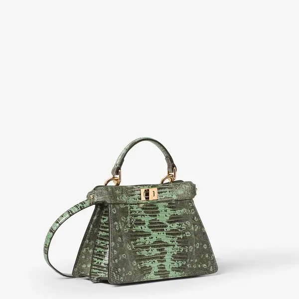 Fendi Peekaboo® Iseeu Petite Jade Green Lizard Leather Bag